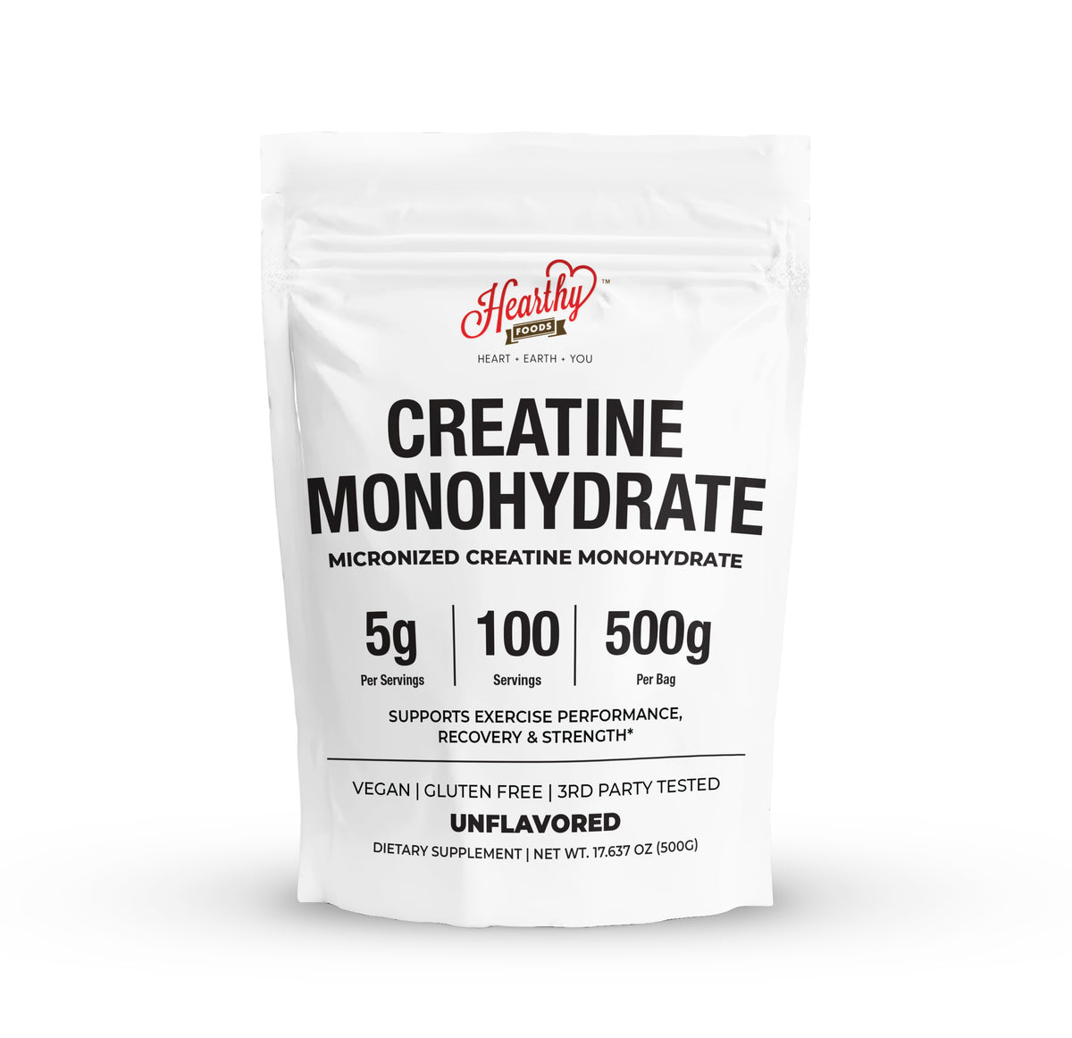 Creatine Monohydrate Micronized Powder 500G - 100 Servings, 5000mg Per ...